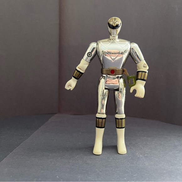 Other | Vintage 1995 Power Rangers Chrome Silver White Ranger Action ...